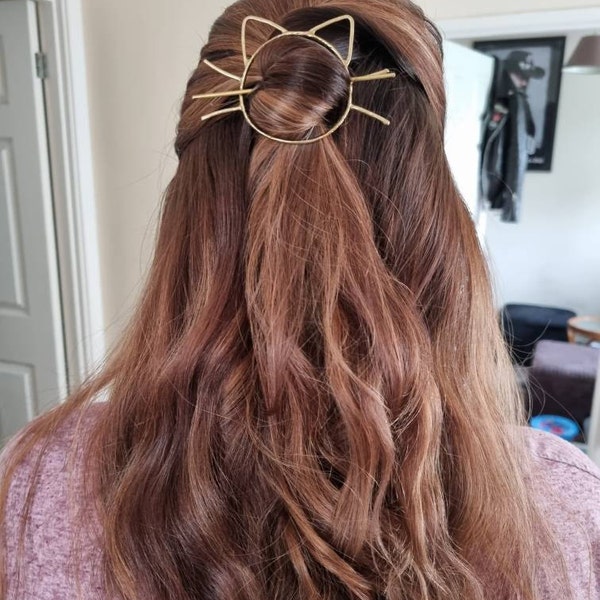 Handmade THE ORIGINAL Cat Hair Pin // Bun Holder // Whiskers Hair Slide ...