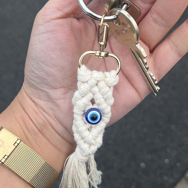 Macrame Key Chain Boho Custom Name Bridal Shower Gift & Guest Favors Name Tag Bridesmaids ...