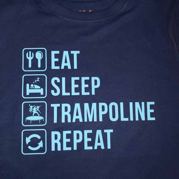 Trampoline Svg Files - Funny Eat Sleep Repeat Graphic Drawing Art ...