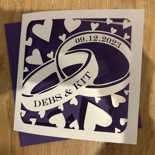 Personalised Entwined Wedding Rings Card - Etsy UK