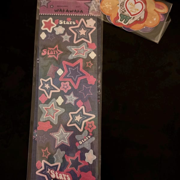 Sheet Cute Colorful Star Pattern Stickers DIY Toploader Scrapbooking ...