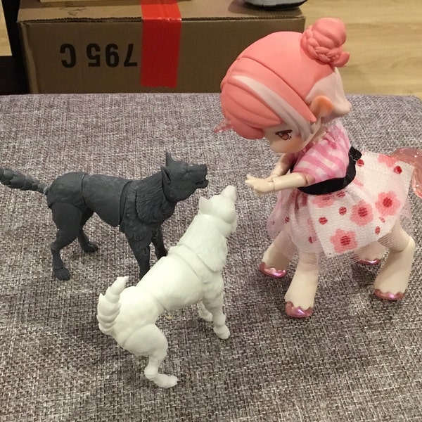 Wolf BJD Art Doll //articulate Wolf Doll/different Colours/paintable ...