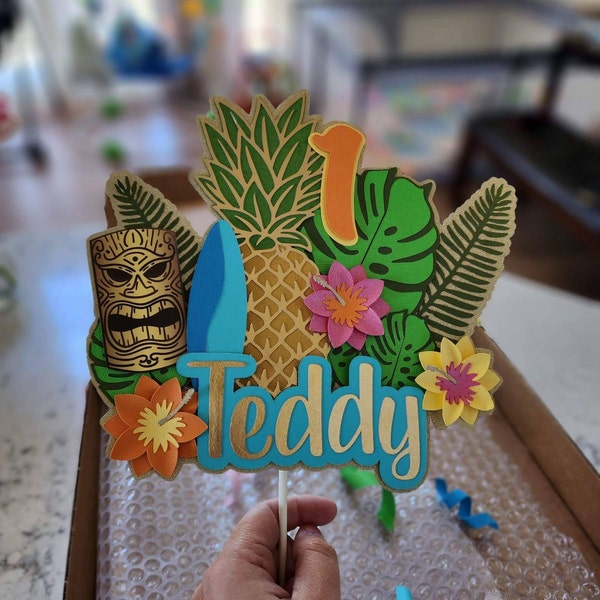 Luau Cake Topper, Luau Party, Hawaiian Decor, Hawaiian 3D Letter, Tiki ...