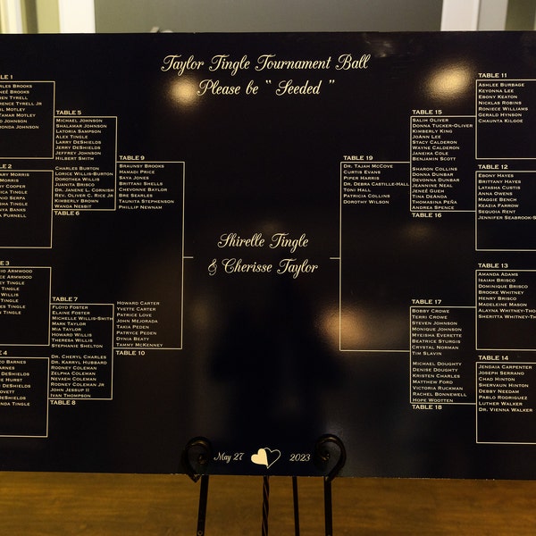 Sport Themed Wedding Seating Chart, Tournament Brackets, Printable File ...