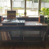 Medium Record Player Table on Castors Vinyl Record Storage - Etsy Canada