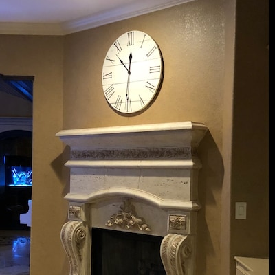 Large Wall Clock off White Clock Farmhouse Living Room Decor Wall Clock ...