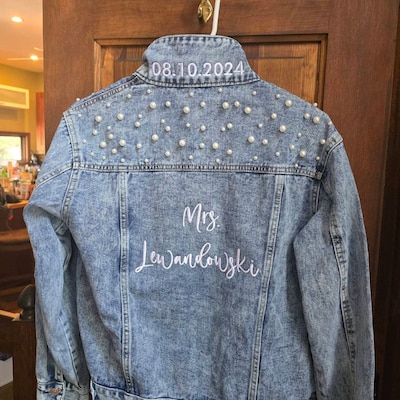 Embroidered Bride Denim Jacket, Bride Jean Jacket, Future Mrs Jacket ...