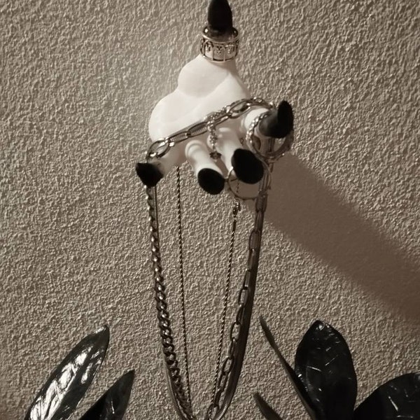 Wall Mounted Devil Hand Sculpture – Gothic Jewelry Hook or Altar Decor ...