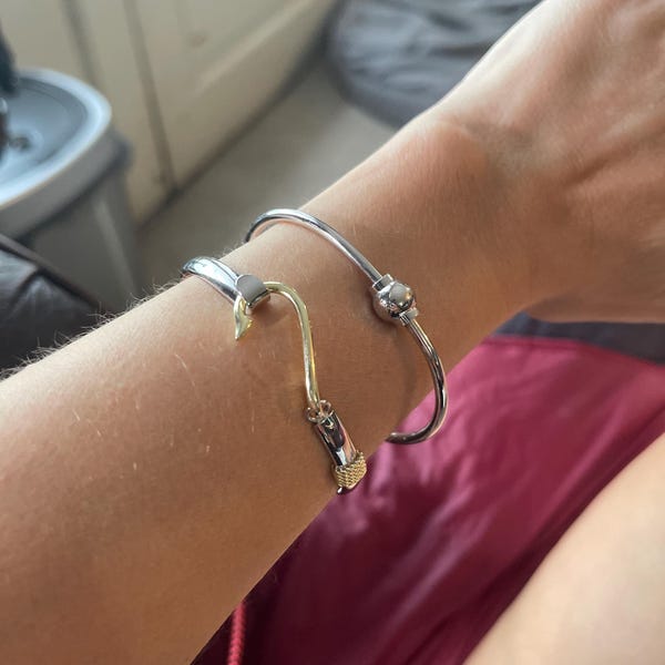 Fish Hook Bracelet - Made on Cape Cod. Bracelet Made in Sterling Silver ...