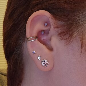 Double Smooth Split Conch Hoop, G23 Titanium, Double Conch Earring ...