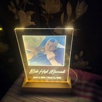 Custom Photo Picture LED Wood Stand Light Lamp Mom Always My Mother ...