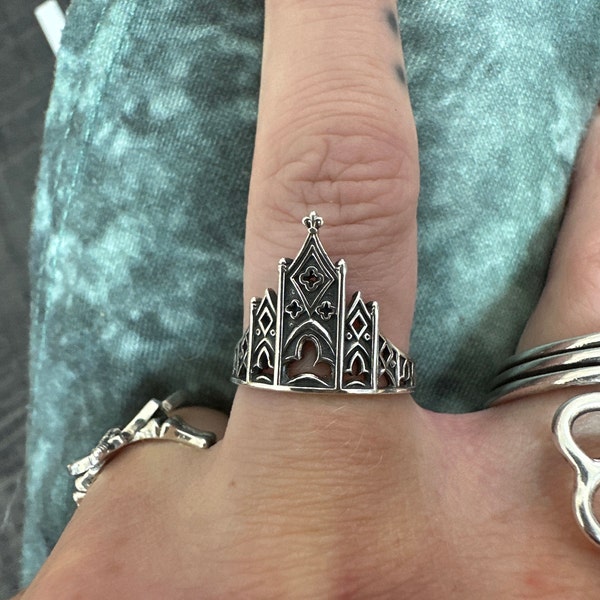 Gothic Steampunk Dracula Silver Ring / Vampire Ring/halloween Ring ...