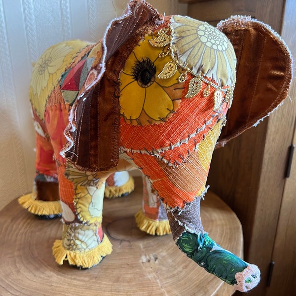Scrappy Patchwork Elephant Sewing Pattern and Instructions Elephant ...