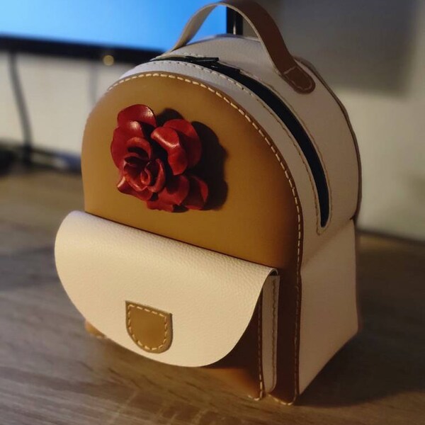 Leather Mini Woman Backpack PDF Pattern | Small Backpack PDF Template ...