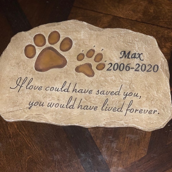 Pet Memorial Stones Dog Memorial Stones, Paw Prints Pet Dog Garden ...