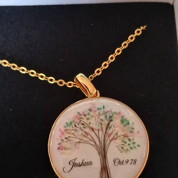 Hair Keepsake Jewelry "my Rainbow Tree of Life" Disc Necklace, Pendant ...