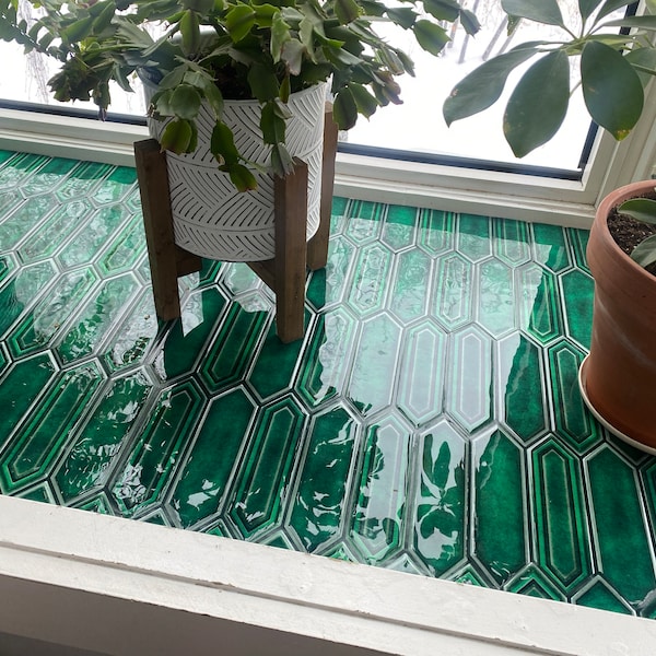 Forest Green Peel and Stick Wall Tile | Kitchen Backsplash Tiles | Self ...