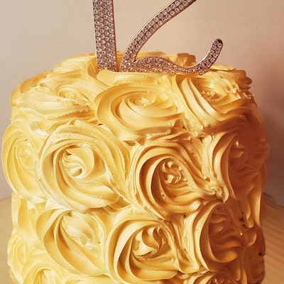 12 Birthday Cake Topper ROSE GOLD Number Twelve Cake Topper 12th ...