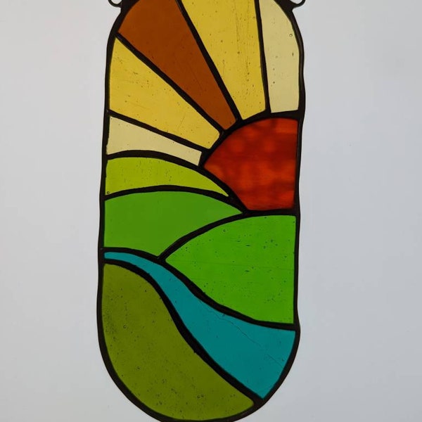 Valley Landscape Stained Glass Pattern, Beginner Stained Glass Patterns ...