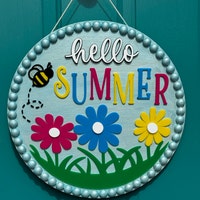 Daisy Hello Summer Door Hanger Svg Summer Welcome Sign Svg Daisy Svg ...