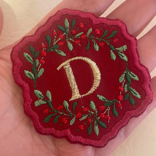Festive Holiday Monogram Wreath Machine Embroidery Design-instant ...