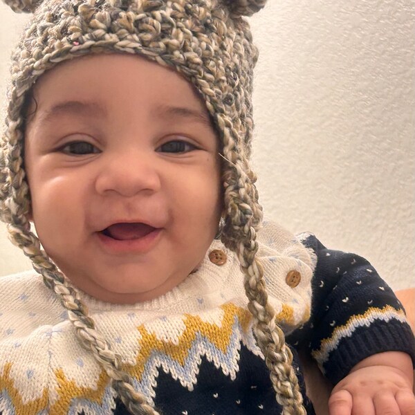 READY Baby Hat - Baby Bear Hat - Baby Boy Hat - Baby Girl Hat- 2 COLOR ...