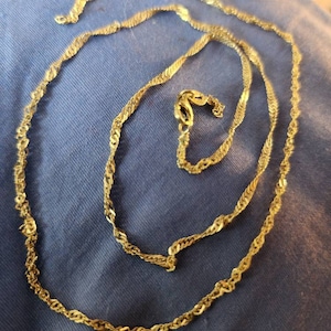 14k Gold Twist Chain Necklace, Thin Rope Chain Necklace, Dainty ...