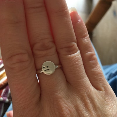 Face Rings Sterling Silver & Black Diamond Ring Handmade - Etsy