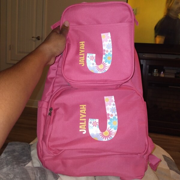 Personalized Pink Pretty Pattern Backpack - Back to School - Kids ...