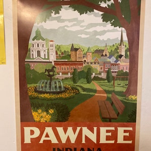 Pawnee Indiana Travel Poster Parks and Recreation Department - Etsy
