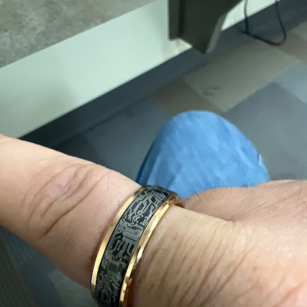 Circuit Board Fidget Spinner Wedding Band, Computer Science Engagement ...