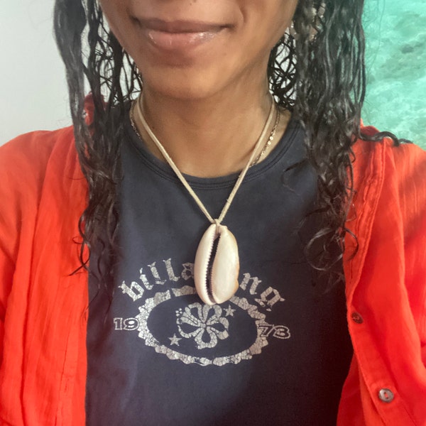 Cone Shell Pendant, Cone Shell Necklace, Black and White Cone Shell ...