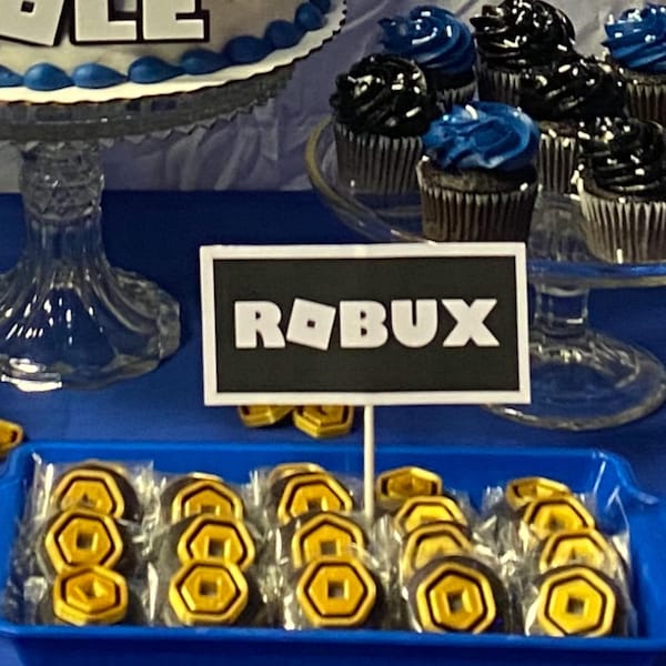 Robux Roblox Coins - Gold With Black Inlay - Double Sided 3D Printed ...