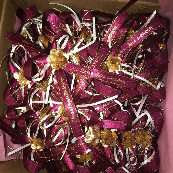 Set of 12 Sweet Fifteen Personalized Favor Ribbons, Custom Ribbon ...
