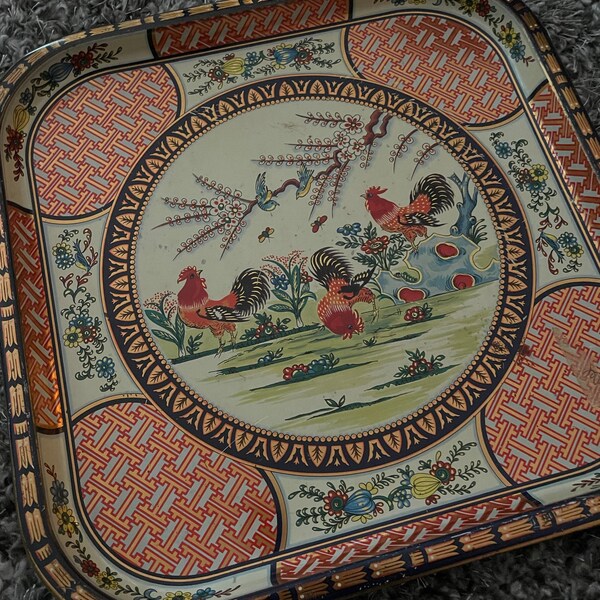 Vintage Homer Laughlin Eggshell Georgian Pink Yellow Roses Platter Tray ...