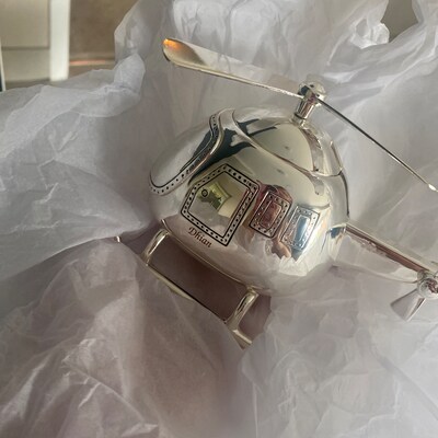 Personalised Silver Helicopter Piggy Money Box for Boys - Etsy UK