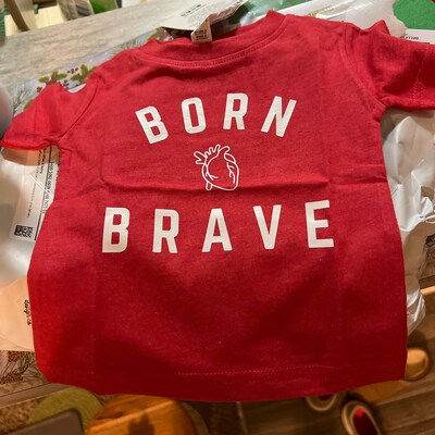 Born Brave Heart Warrior Shirt Heart Surgery Gift Chd Awareness Heart ...