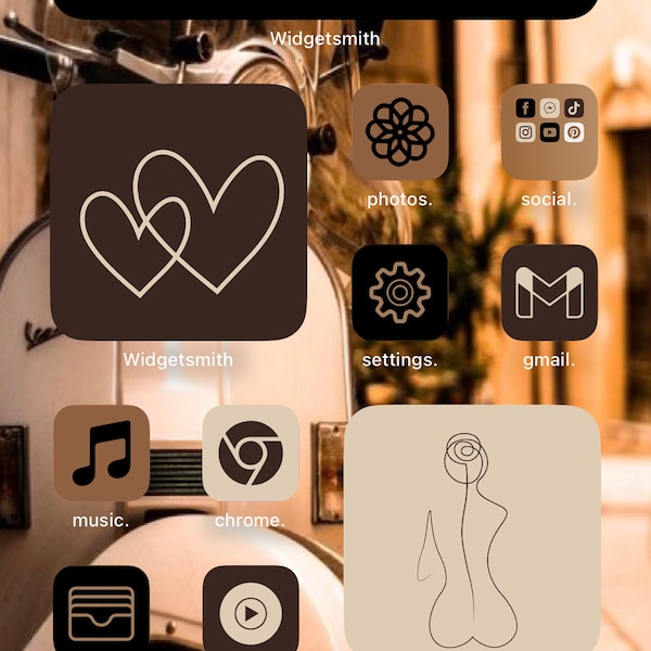 Coffee Ios App Icons, Pack of Dark Brown Icons, Aesthetic Brown and ...