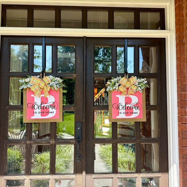 Front Door Decor Welcome Sign Last Name Personalized Front Door Sign ...