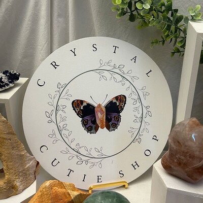 Small Business Booth Hanging Sign Your Actual Logo Round Creative Moon ...