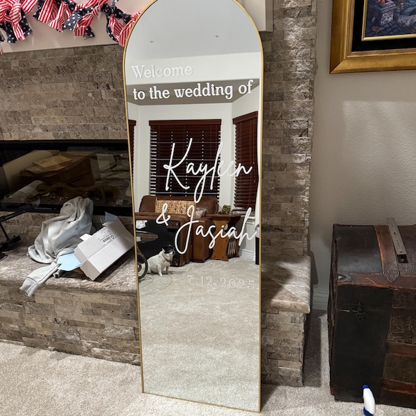 Custom Wedding Mirror Decal, Shower, Parties, Events, Personalized ...