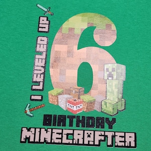 Minecraft Birthday Shirt 7 - Etsy