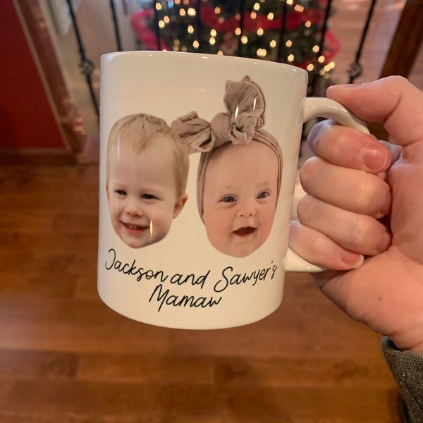 Two Baby Face Mug, Personalized Photo Gift, Custom Baby Face Mug ...