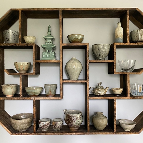 Chinese Handmade Wall Mounted Storage Rack,storage Tea Set Holder ...
