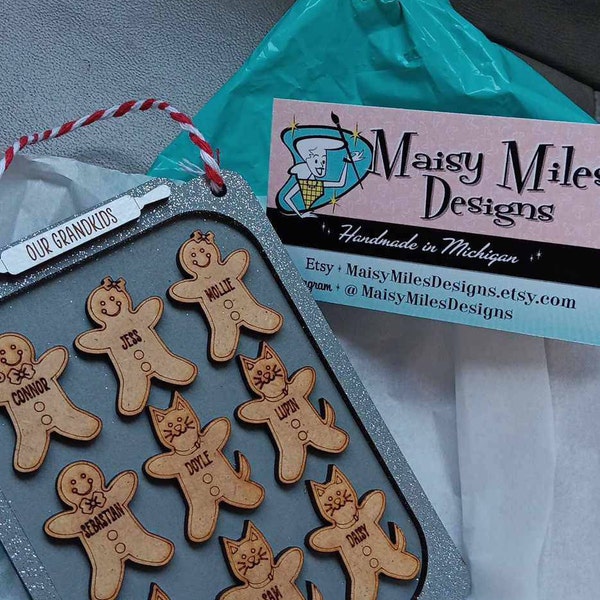 Personalized Gingerbread Cookie Sheet Christmas Tree Ornament- Custom ...