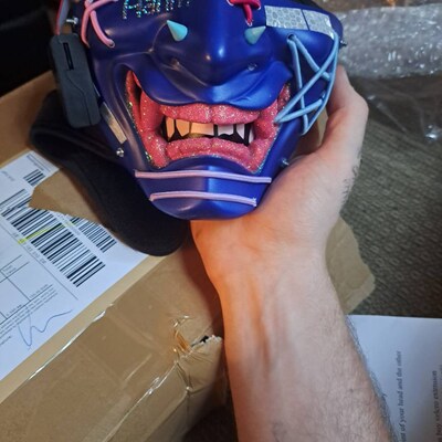 UV Mask With Sound Reactive Light up Mouth Half Face Party - Etsy