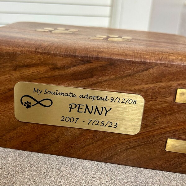 Name Plate for Pet Urn - Engraved Metal Plates - Gold and Silver ...