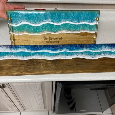 Walnut W/ Turquoise Epoxy River Flight Set Bourbon Flight - Etsy