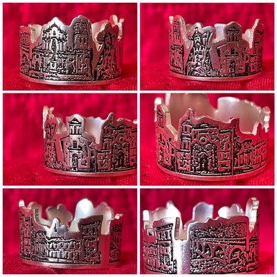 Your City Ring Any Cityscape Ring Travel Ring Custom Silver Ring State ...