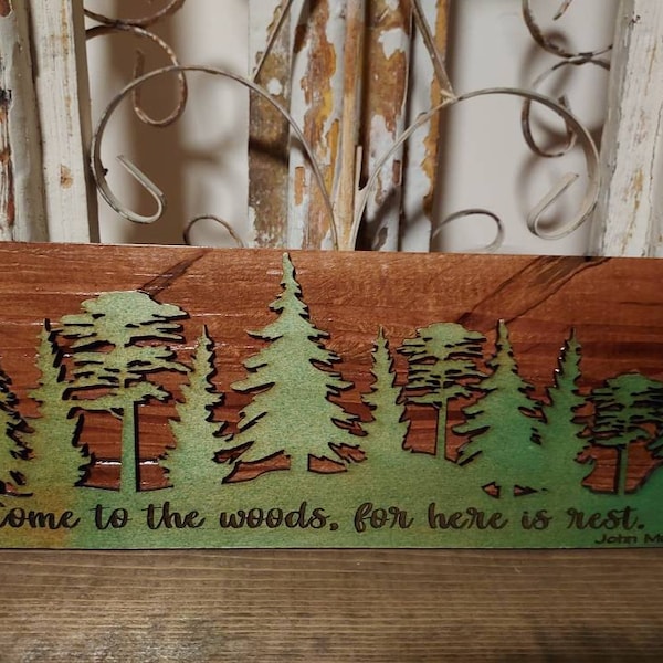 Forest Scene Sign Woods Scene Sign John Muir Forest Quote Sign Tree ...